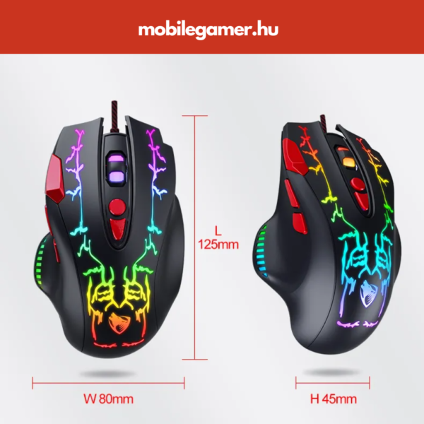 Thunder G550 PRO Gamer Egér LED Világítással - Extra Gombokkal - Mobile ...